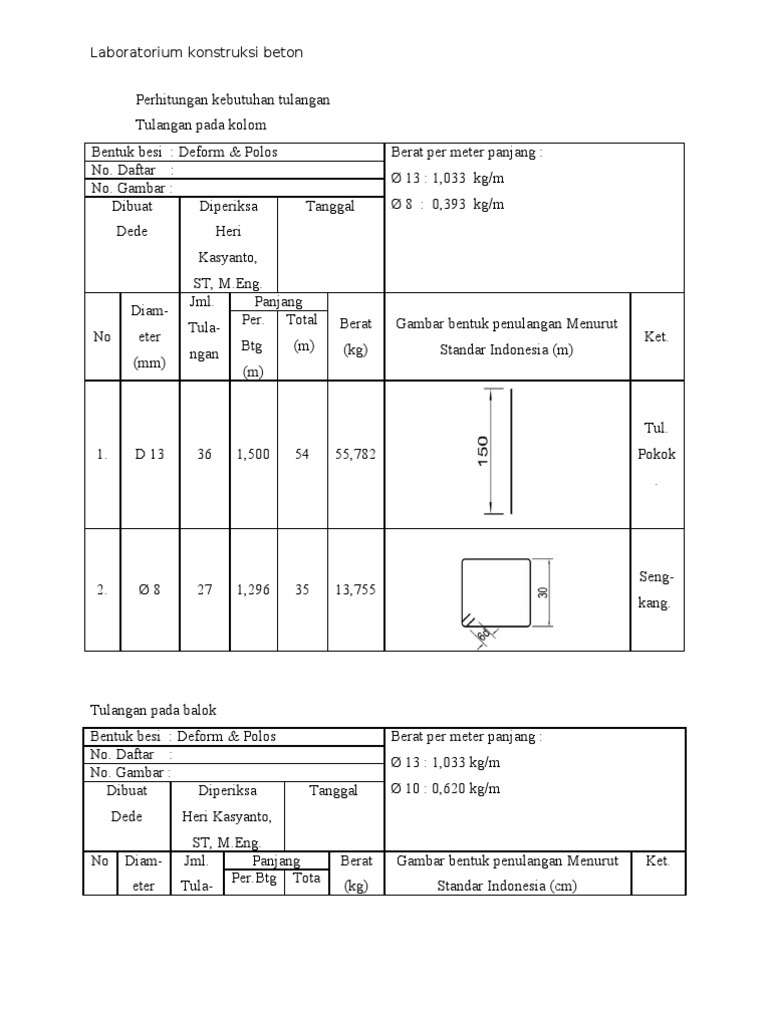 Contoh Perhitungan BBS | PDF
