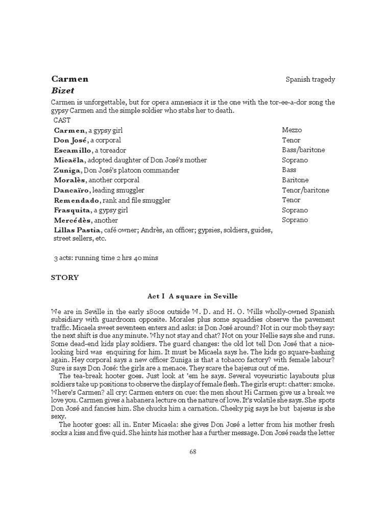 The Good Opera Guide To Carmen | PDF | Carmen | Vocal Music