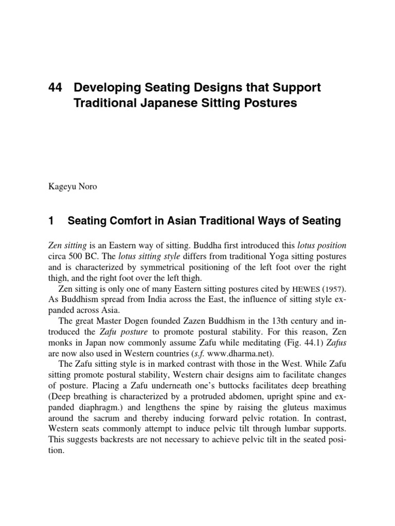 Developing Seating Designs That Support Traditional Japanese Sitting ...