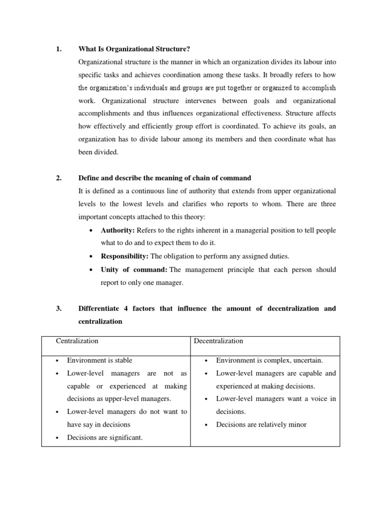 Understanding Organizational Structure Basics | PDF | Organizational ...
