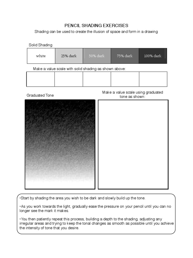 Pencil Shading Exercises | PDF