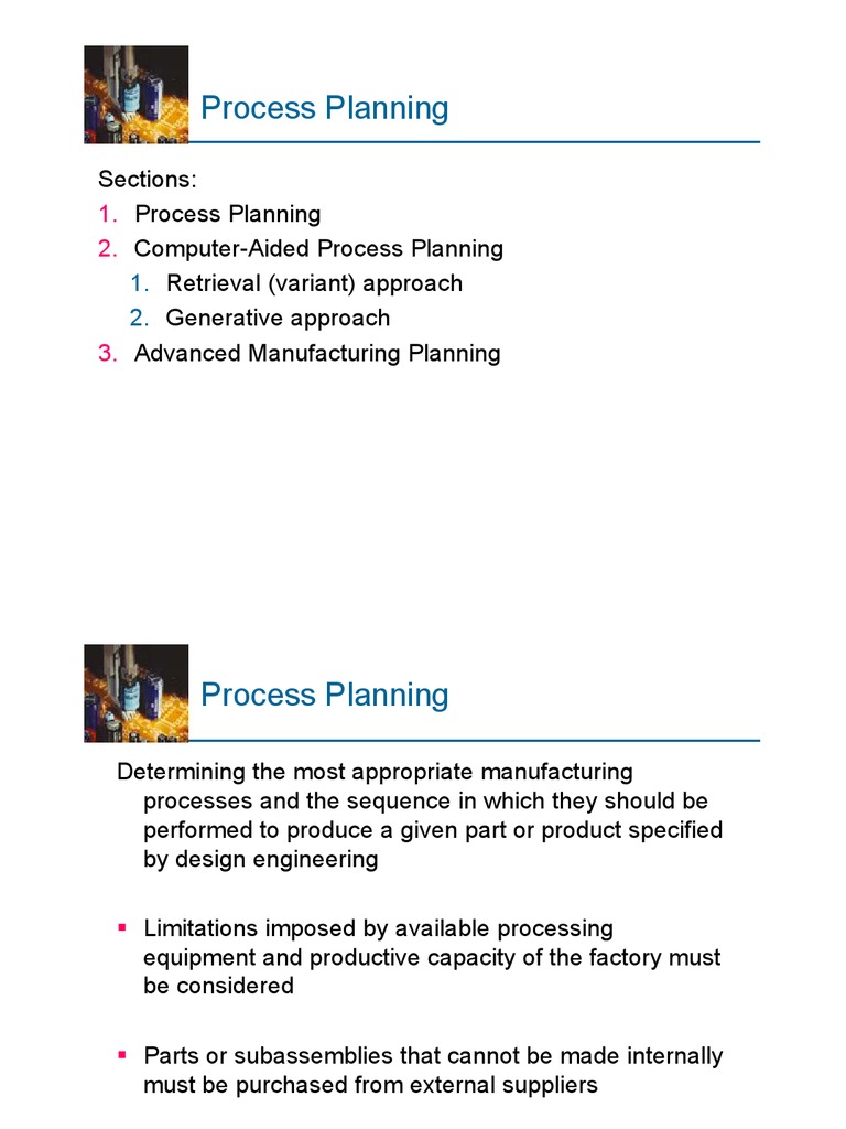Lecture 2 - Process Planning PDF | PDF | Machining | Computer Program