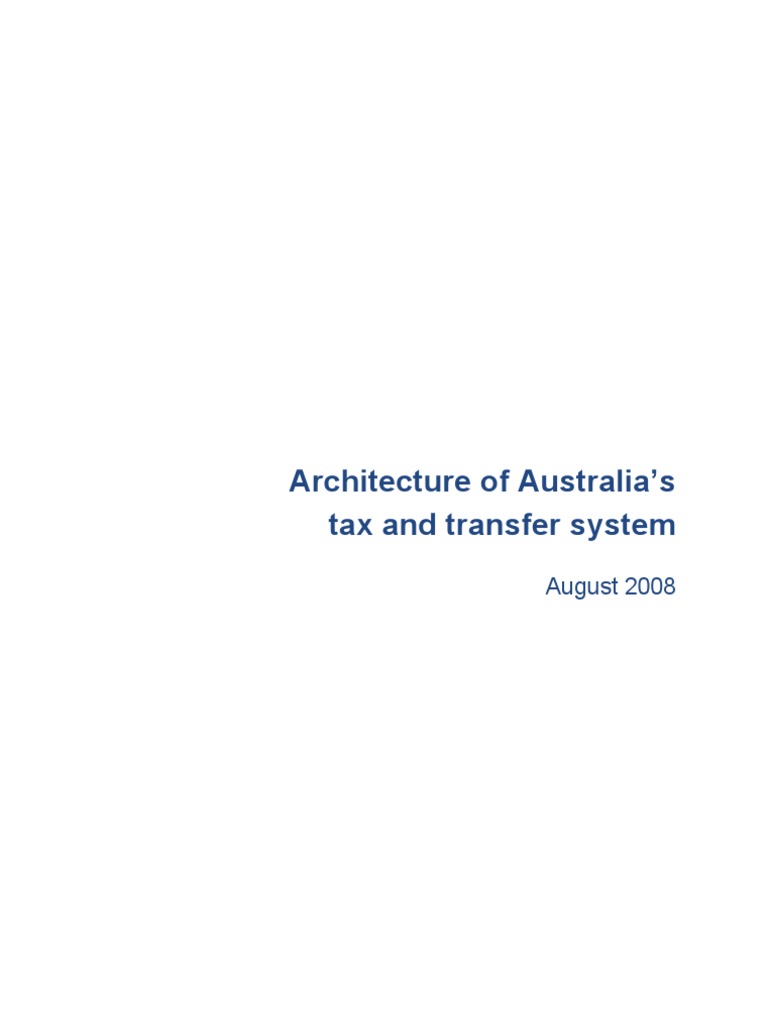 Architecture of Australias Tax and Transfer System Revised | PDF ...