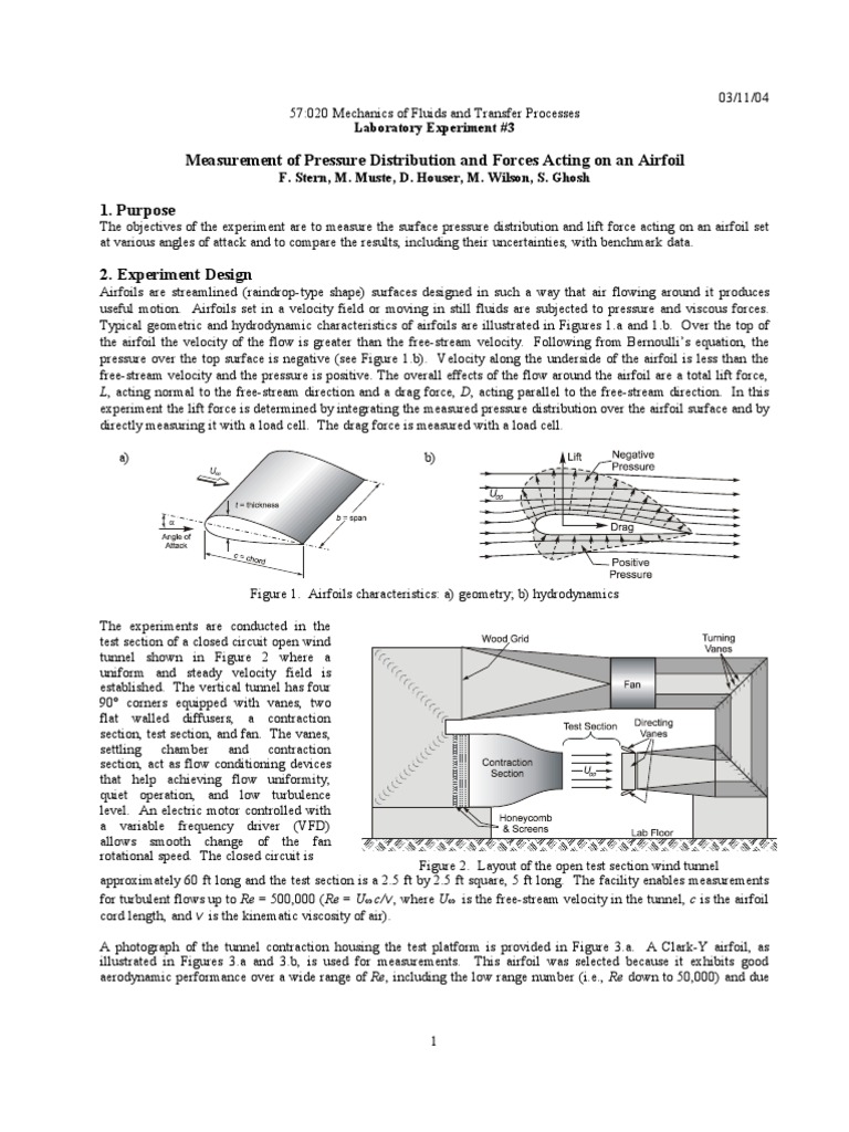 Airfoil Pressure and Force Measurement | PDF | Science & Mathematics