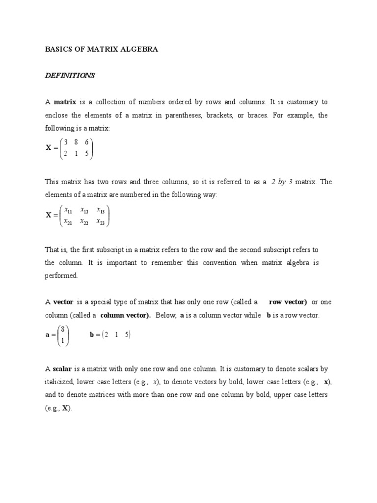 Introduction To Matrix Algebra | PDF | Eigenvalues And Eigenvectors ...
