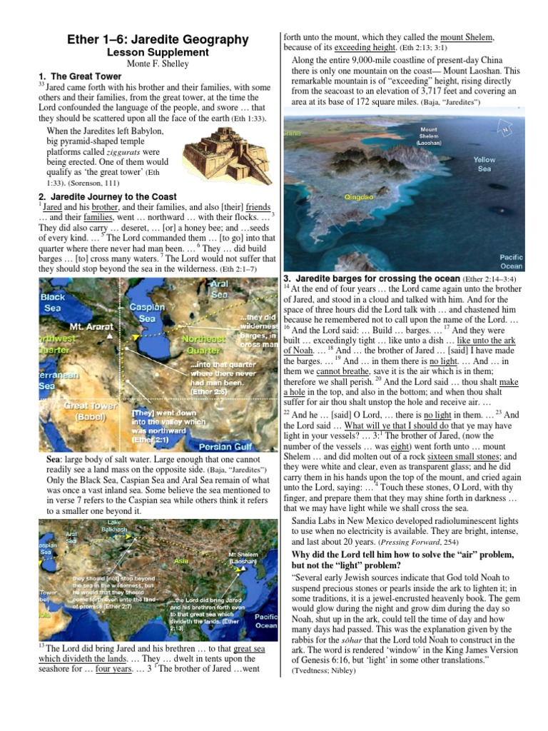 Lesson 45: Monte F. Shelley's Jaredite Maps Handout | PDF | Latter Day ...