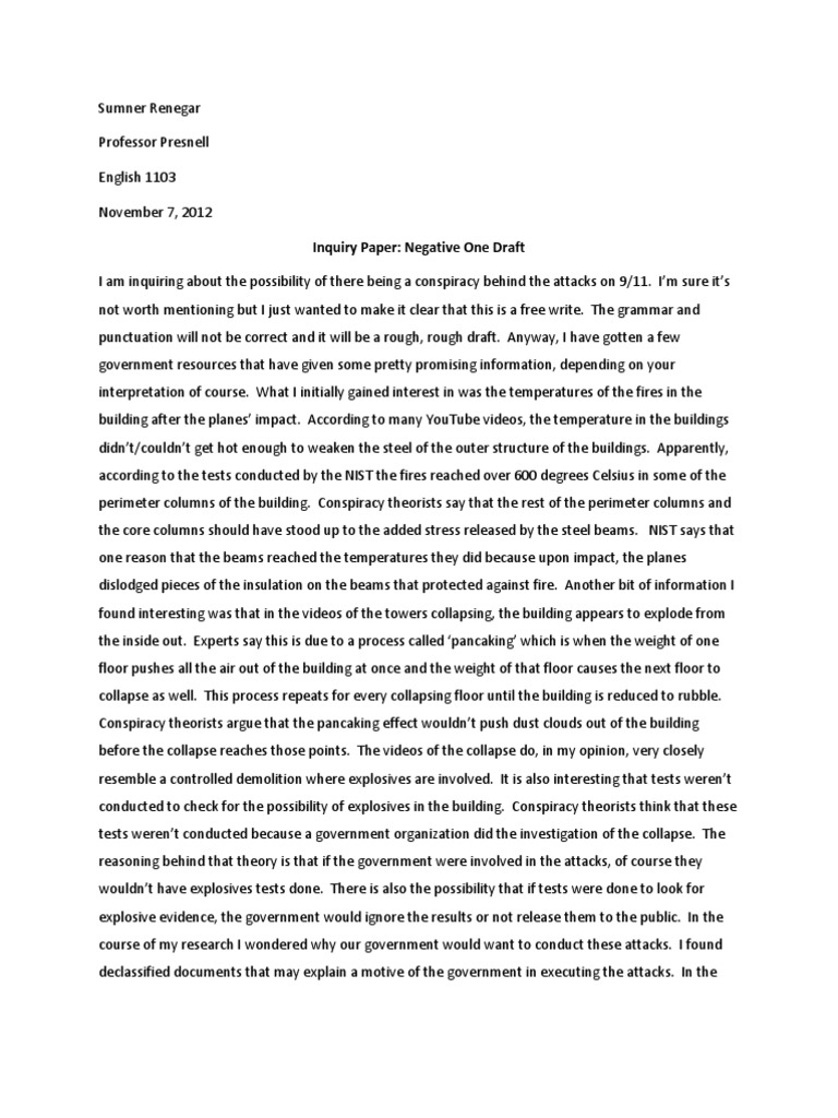 Inquiry Paper - Negative One Draft | PDF | Violence | Crime Thriller