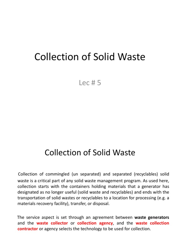 Solid Waste Collection Systems Guide | PDF | Waste Management | Recycling
