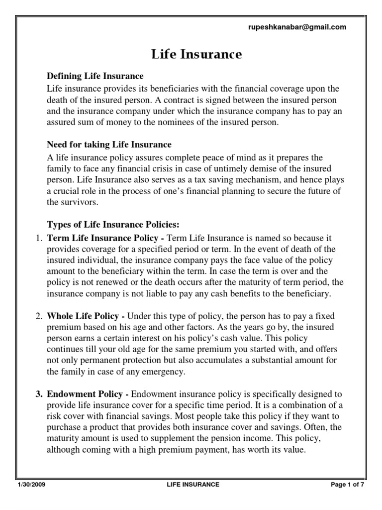 Life Insurance Guide for Families | PDF | Life Insurance | Insurance