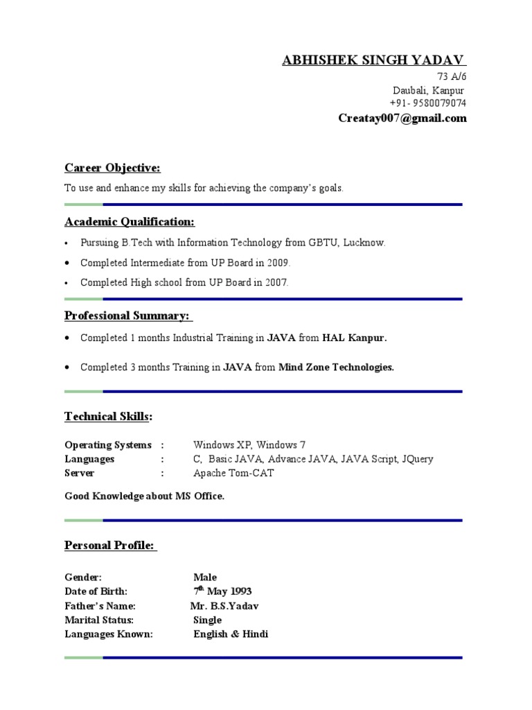 Abhishek Singh Yadav's Resume | PDF