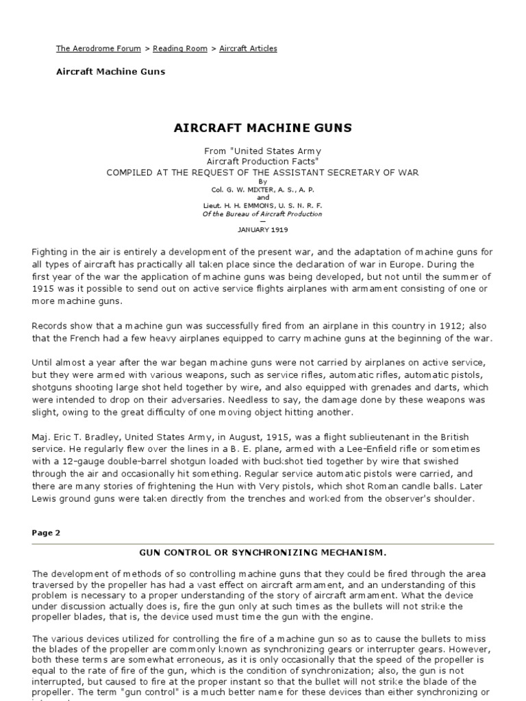 Aircraft Machine Guns | PDF | Ammunition | Cartridge (Firearms)