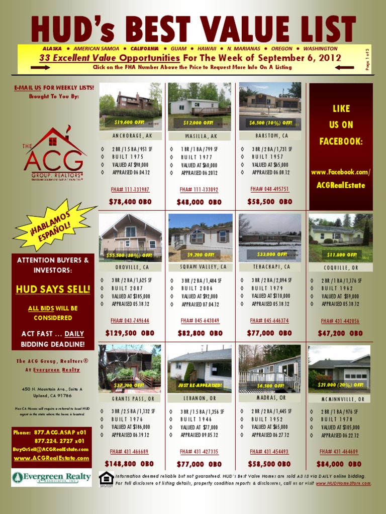 Hud Best Value List 09.06.12 | PDF | Computing And Information Technology