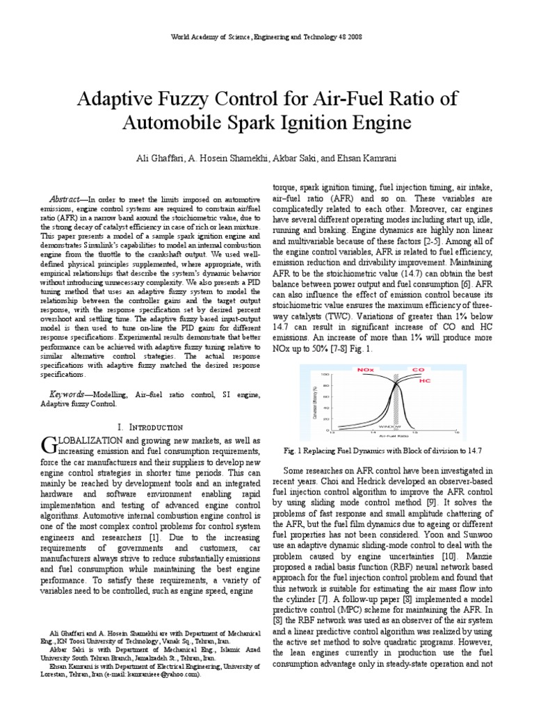 AFR Control in Gasoline Engine | PDF