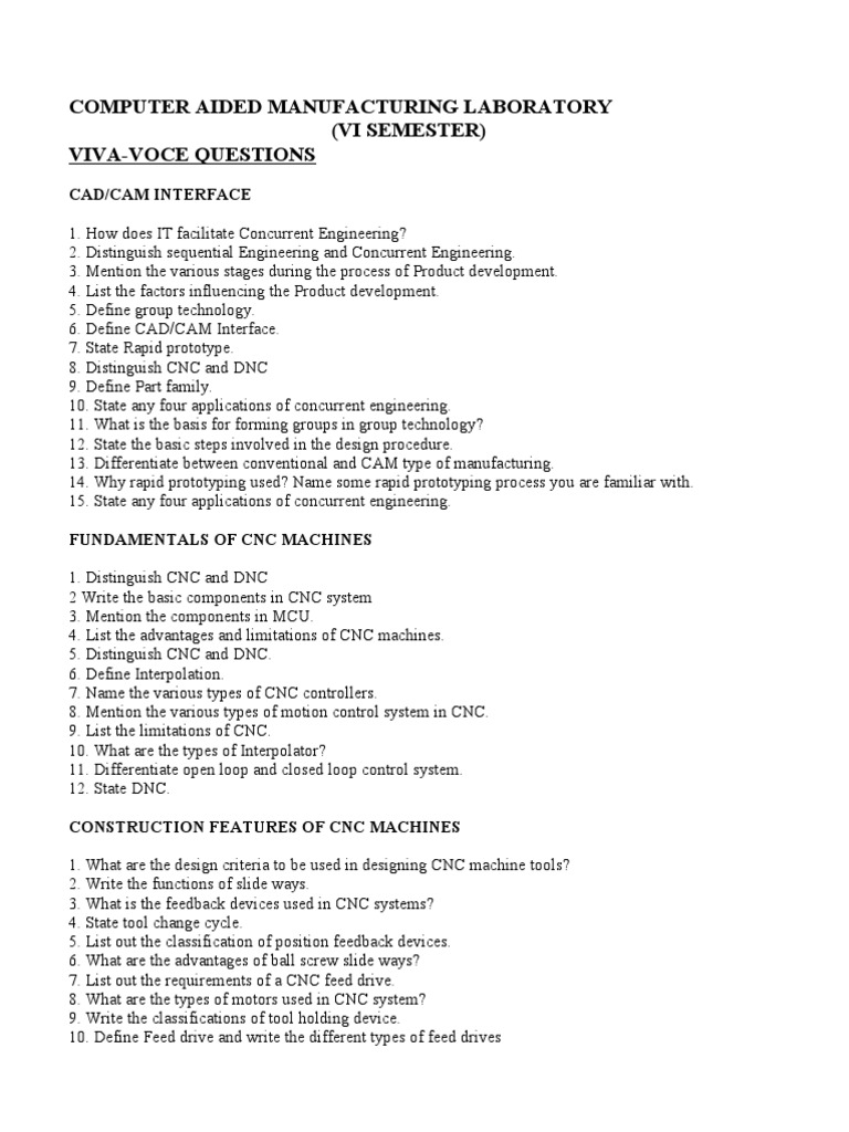 Viva Questions | PDF | Numerical Control | Machines
