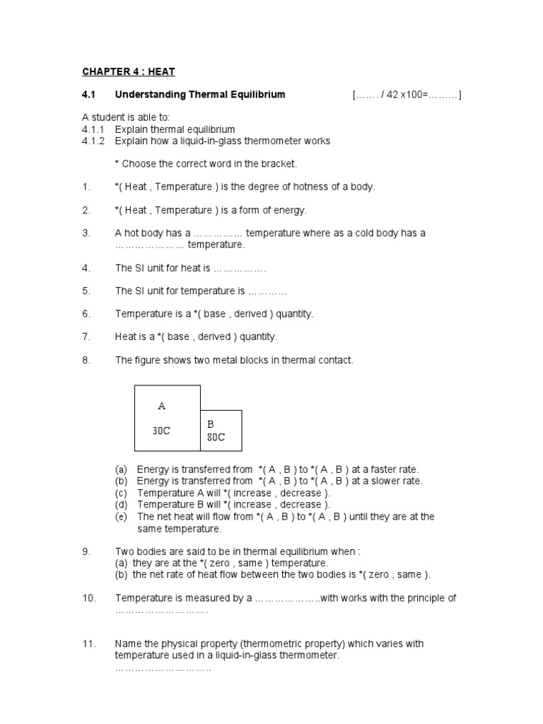 Form 4 Physics Chapter 4 - Student | PDF | Latent Heat | Heat