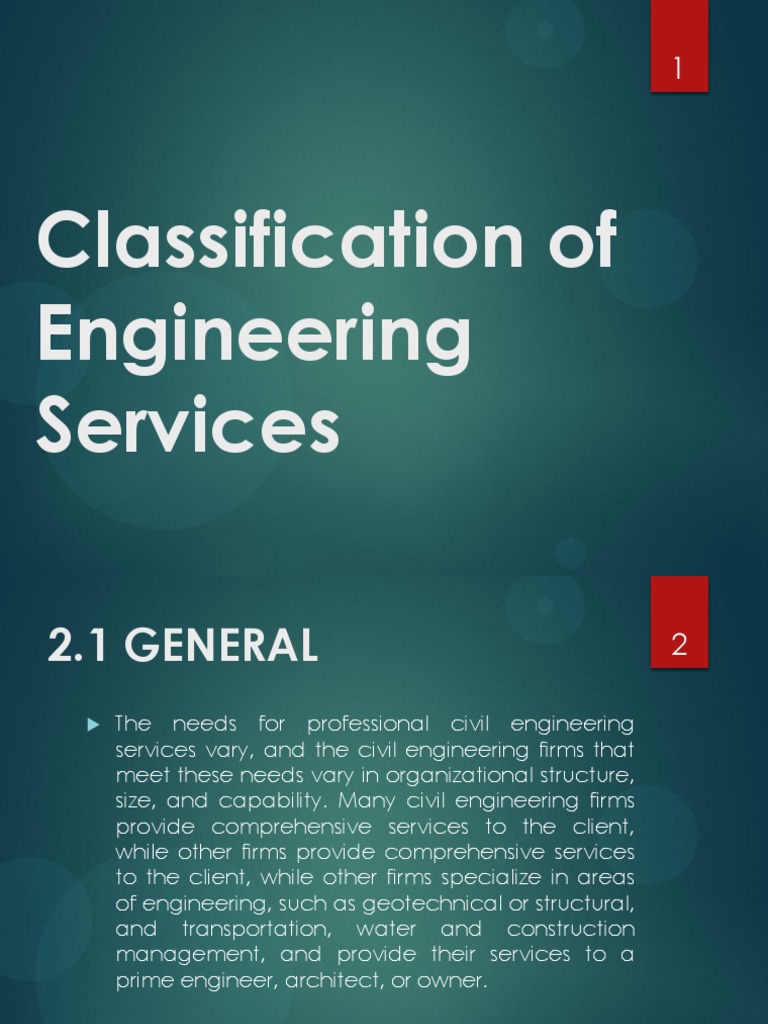 Classification of Civil Engineering Services | PDF | Construction ...