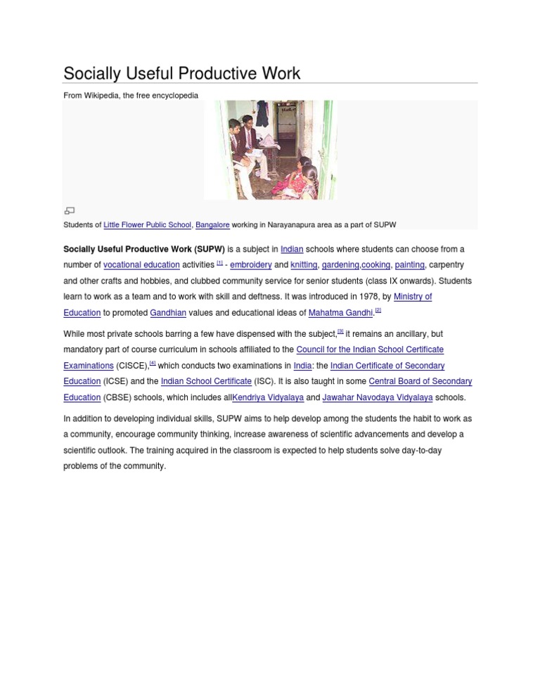 Socially Useful Productive Work | PDF