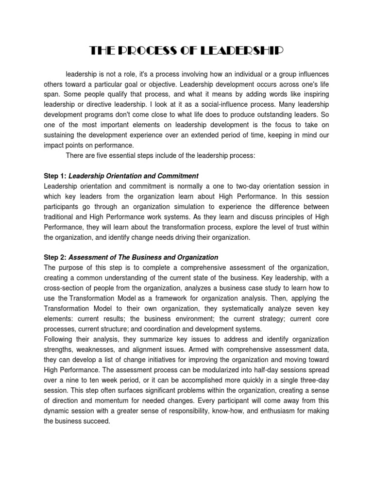 The Process of Leadership | PDF | Leadership | Strategic Management