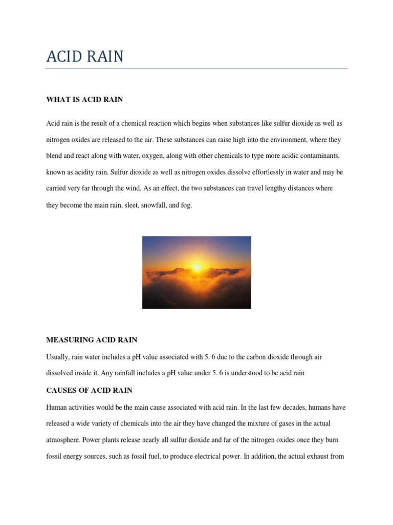What Is Acid Rain | PDF | Rain | Sulfur