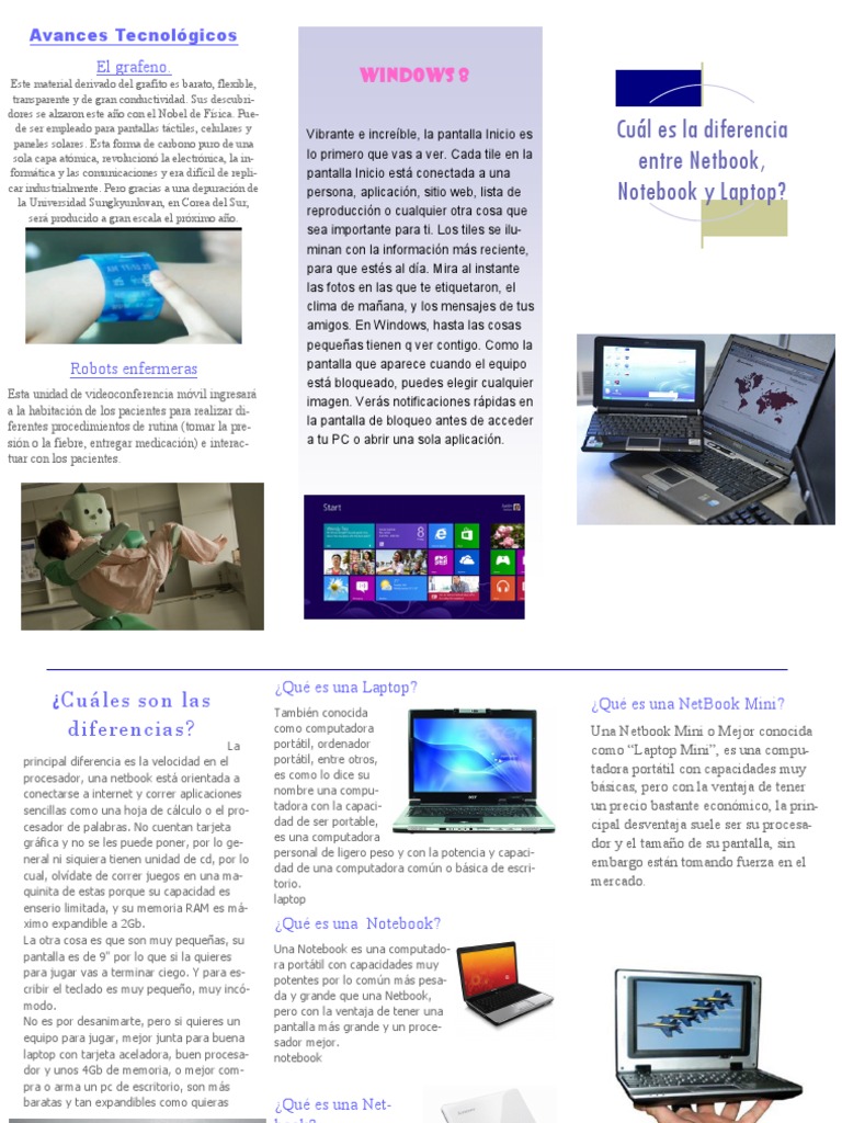Diferencias Entre Netbook, Notbook y Laptos | PDF | Ordenador portátil ...