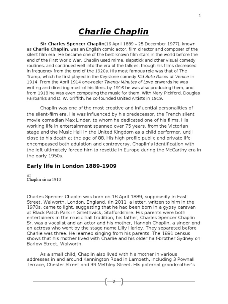 Charlie Chaplin | PDF | Charlie Chaplin