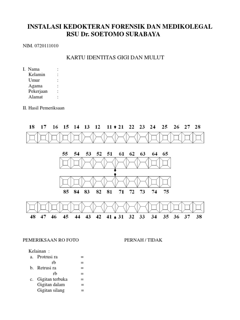 Form Odontogram | PDF