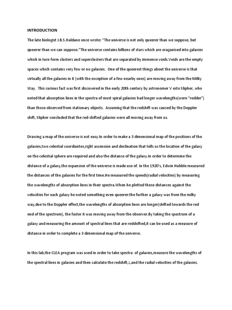 Large Scale Structure Of The Universe Pdf Redshift Doppler Effect
