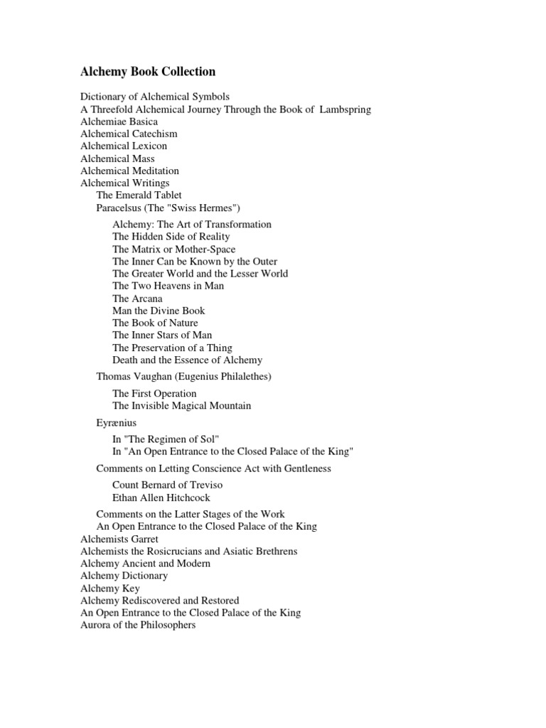 Alchemy Books Collection | PDF | Alchemy | Hermeticism