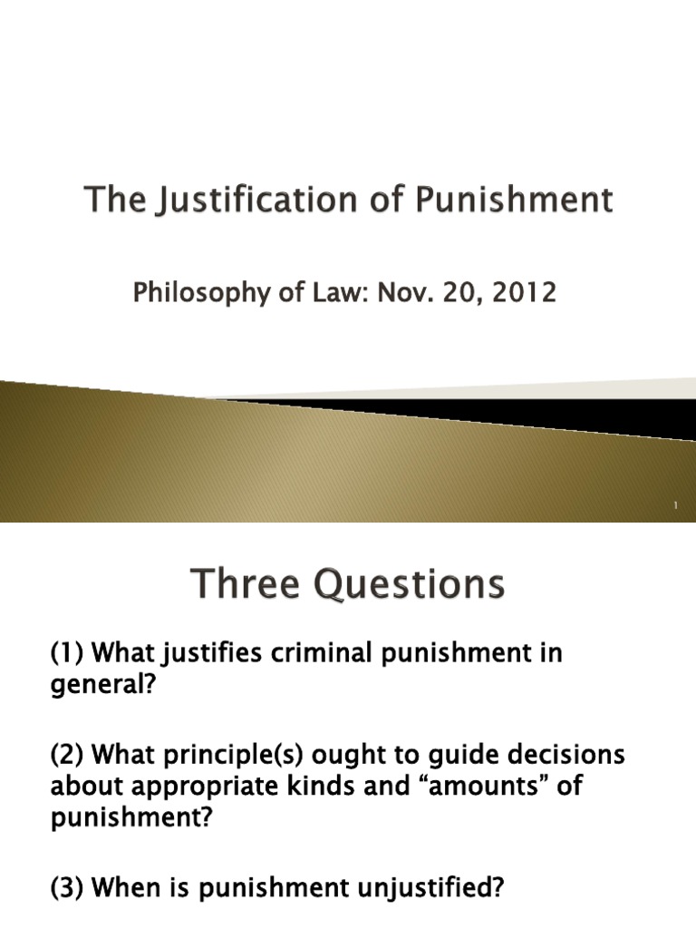 Justifications and Theories of Punishment | PDF | Punishments ...