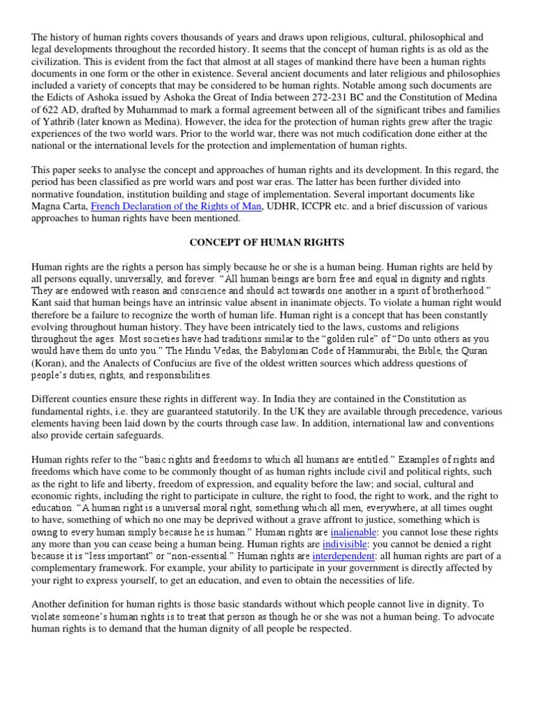 Historical Development of Human Rights | PDF | Natural Law | Human Rights