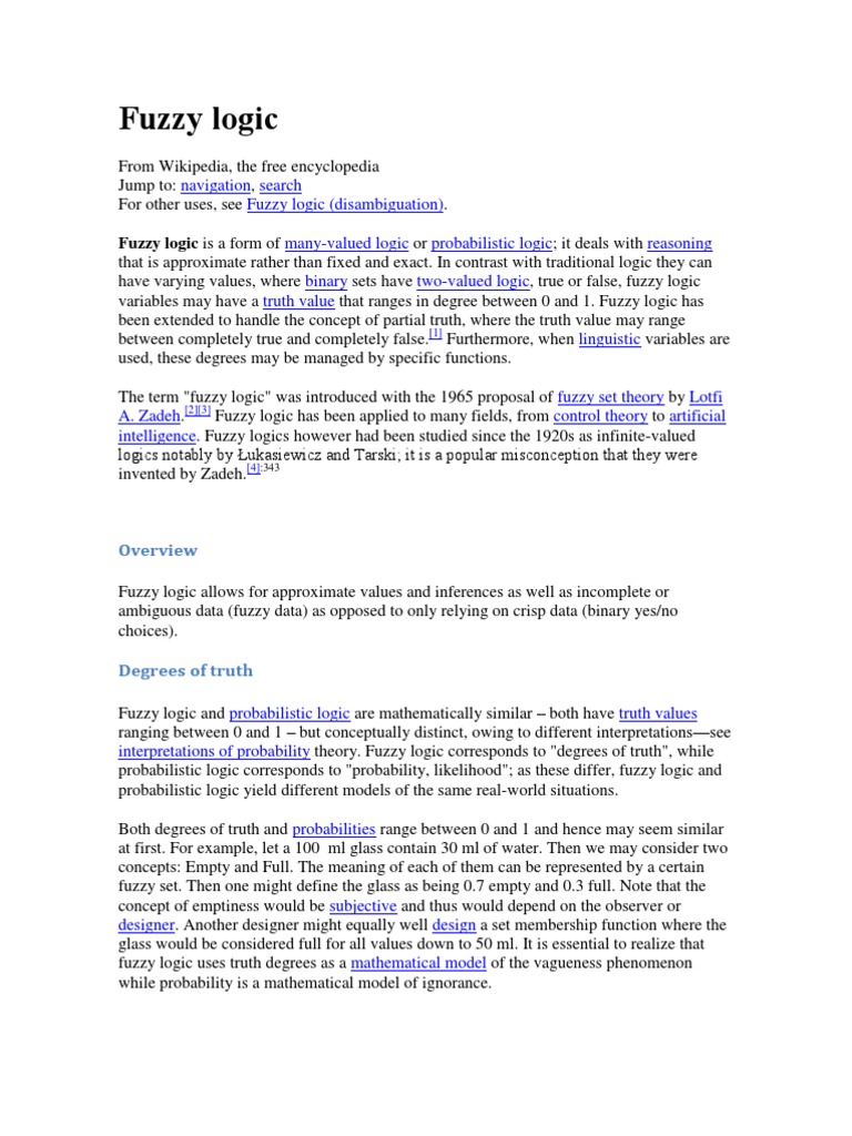 Fuzzy Logic | PDF | Fuzzy Logic | Logic