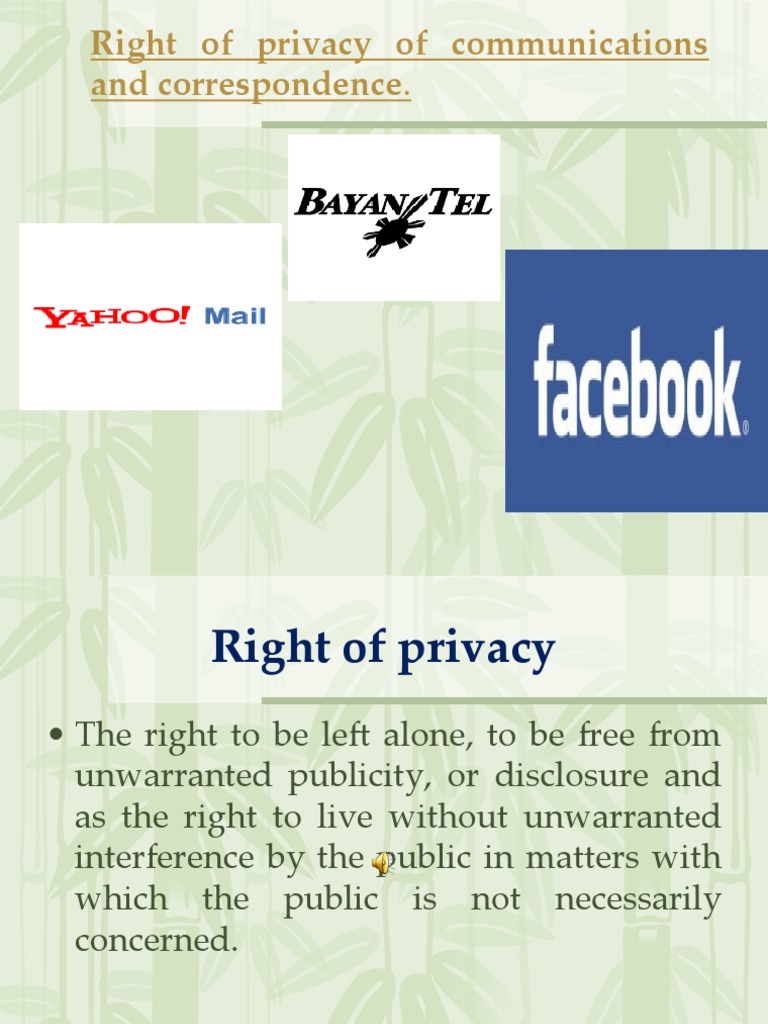 Right of Privacy of Communications and Correspondence | PDF | Freedom ...