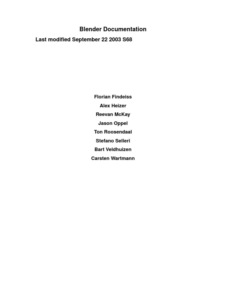 Blender - Official Manual | PDF