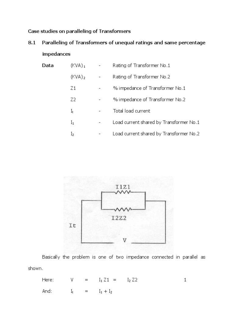 Case Studies On Paralleling of Transformers | PDF | Transformer ...