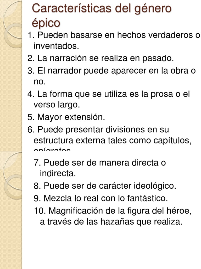 Características del género épico | Poesía épica | Poesía