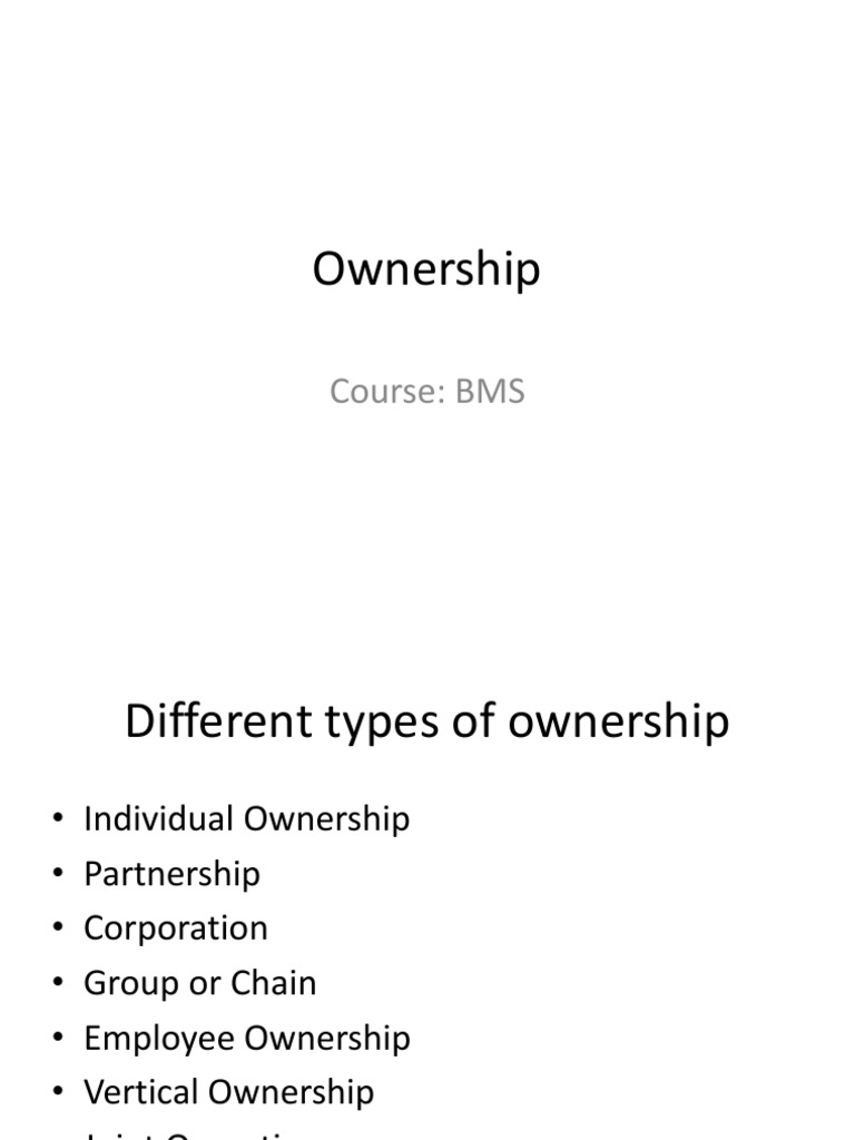 Ownership Types | Download Free PDF | Ownership | Partnership