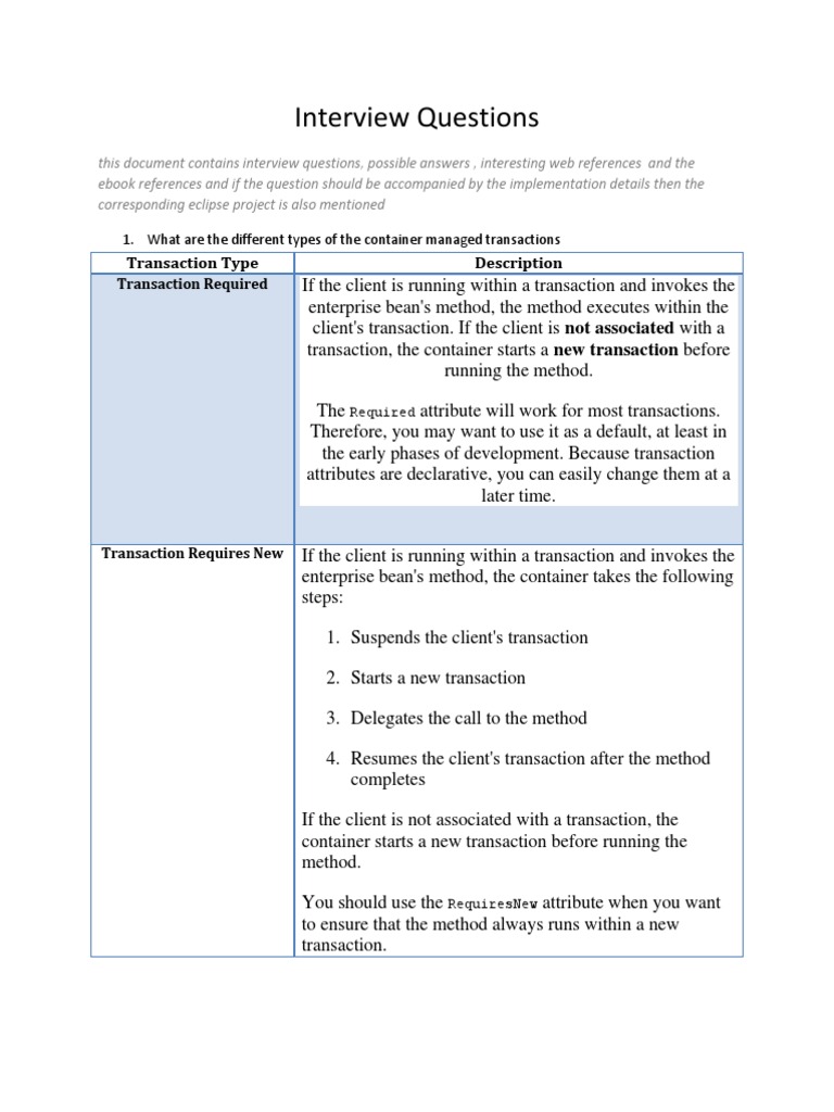 My Interview Questions | PDF | Enterprise Java Beans | Java Servlet