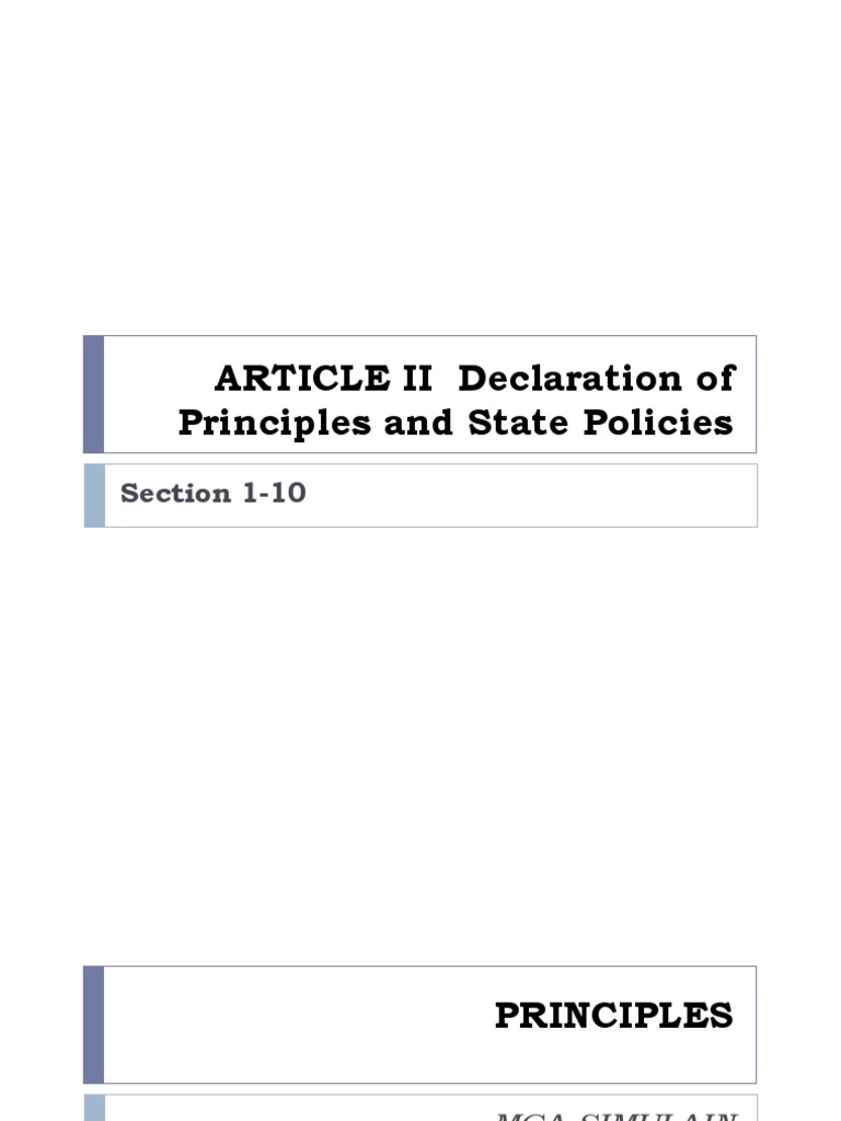 Article 2 Sections 1-10 | PDF | Philippines | Government