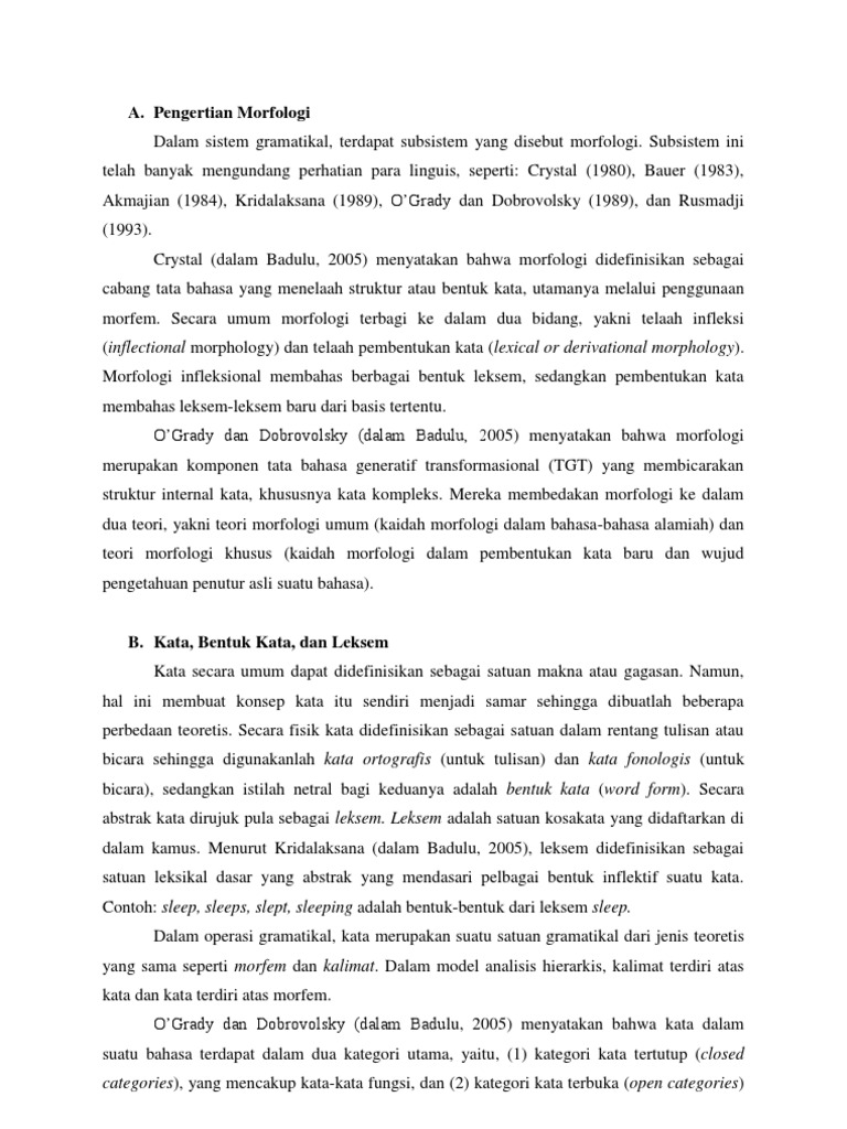 Konsep-Konsep Dasar Morfologi | PDF