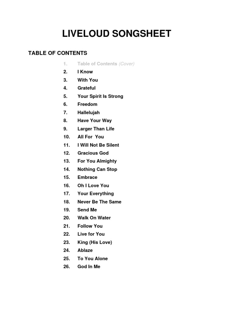 Liveloud Songsheets | PDF | Song Structure | Religious Behaviour And ...