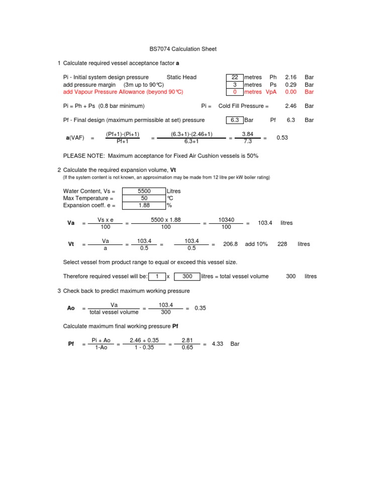 Calculation of Vessel Acceptance Factor, Expansion Volume, and Maximum ...