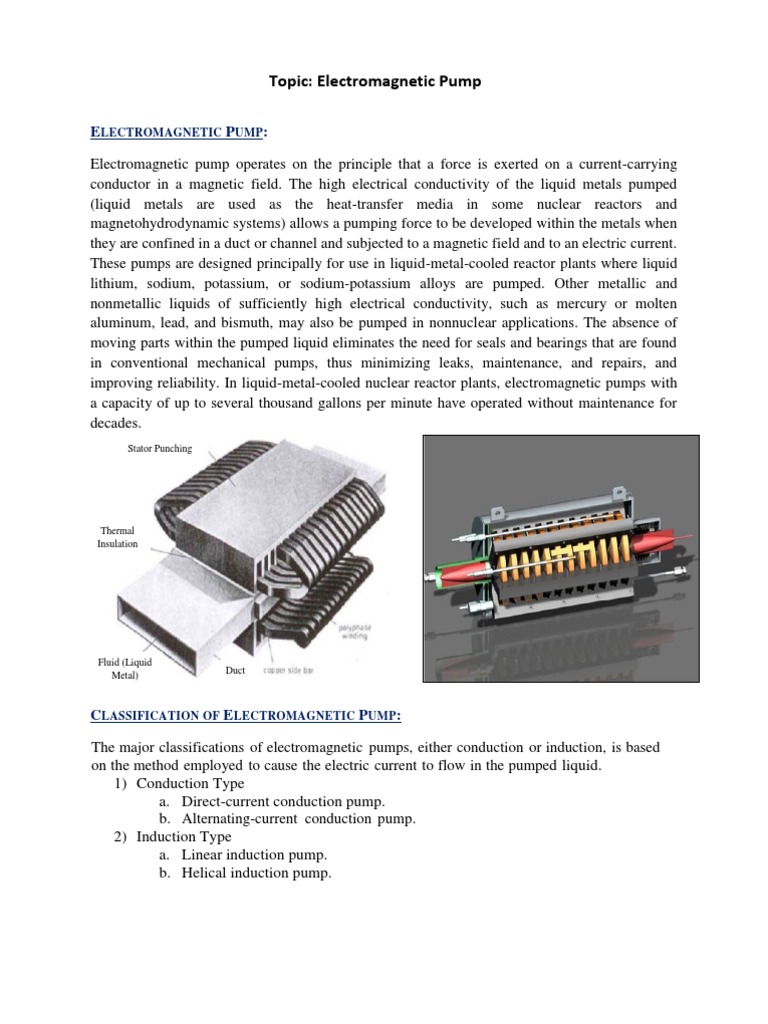 Electromagnetic Pump | Alternating Current | Electromagnetic Induction
