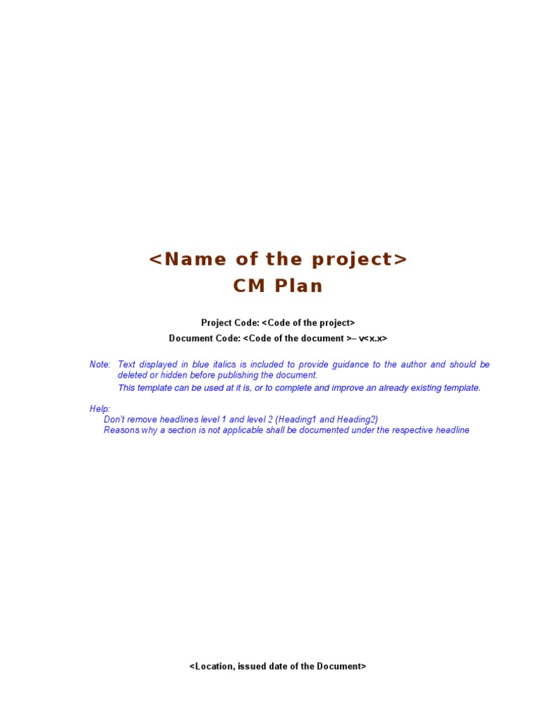 Template CM Plan | PDF | Backup | Version Control