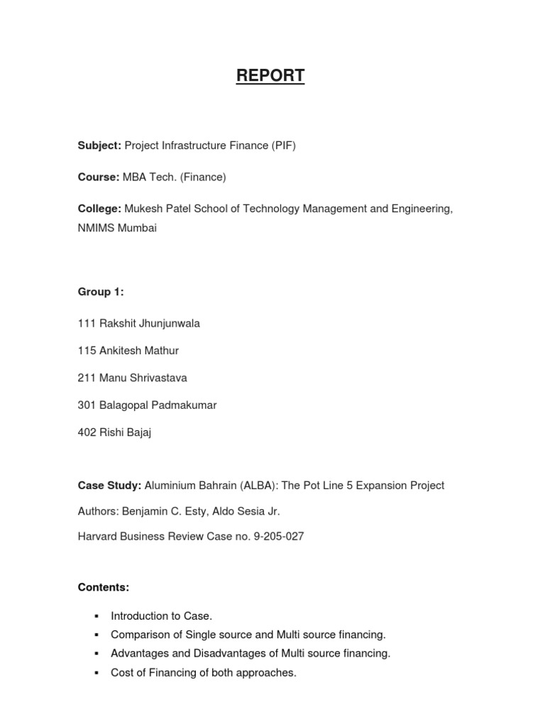 Alba Pot Line 5 Financing Strategies | PDF | Loans | Interest