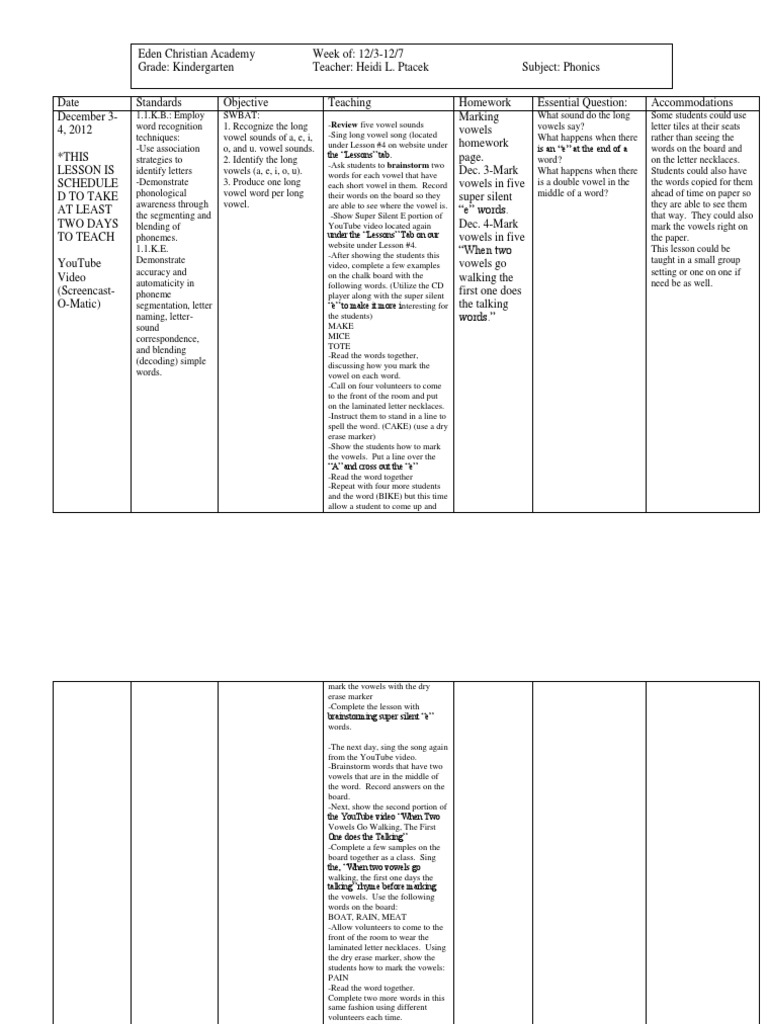 Lesson #4 Long Vowels | PDF | Oral Communication | Languages
