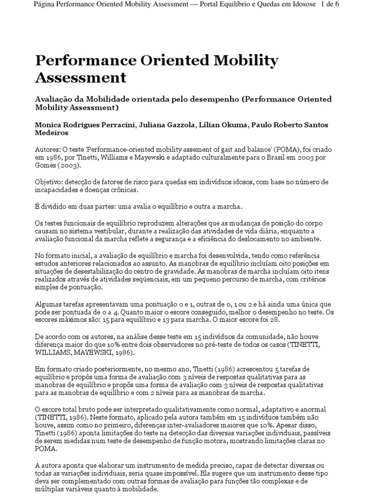 Avaliação Da Mobilidade Orientada Pelo Desempenho (Performance Oriented ...