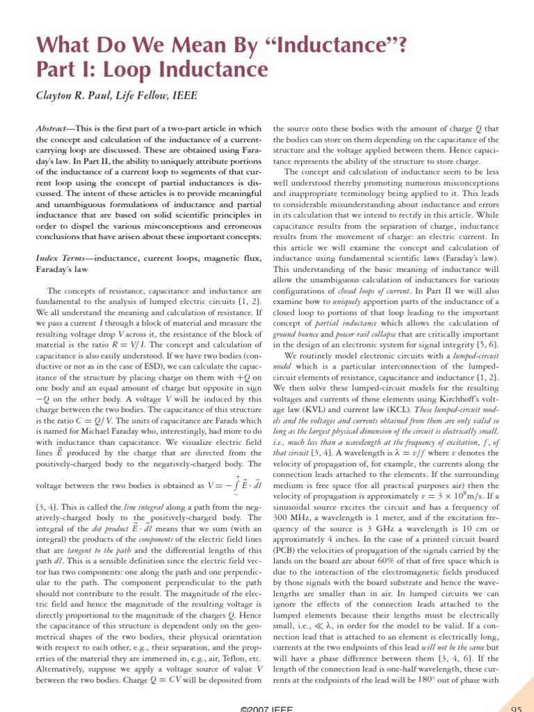 What Do We Mean by Inductance - Part I | PDF | Inductance ...