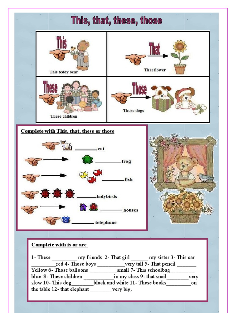 This, That, These, Those Worksheet | PDF | Language Arts & Discipline