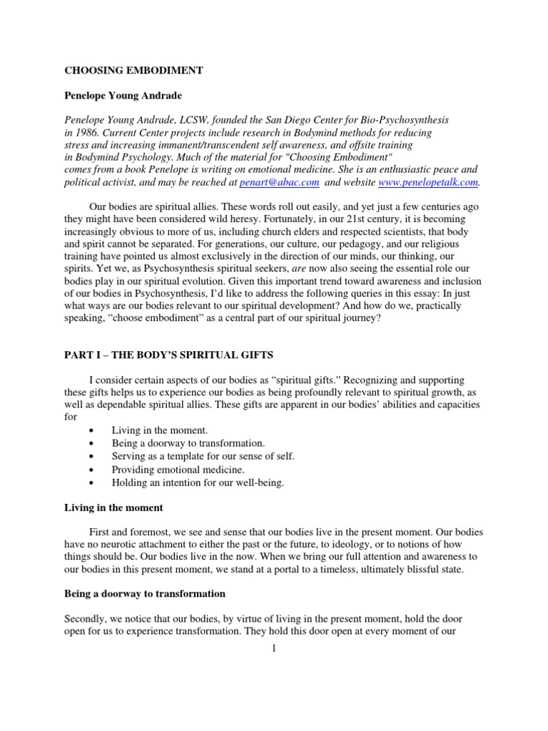 Choosing Embodiment | PDF | Emotions | Consciousness