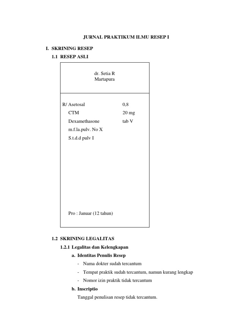 Resep Dexamethasone dan CTM Anak | PDF | Sains & Matematika